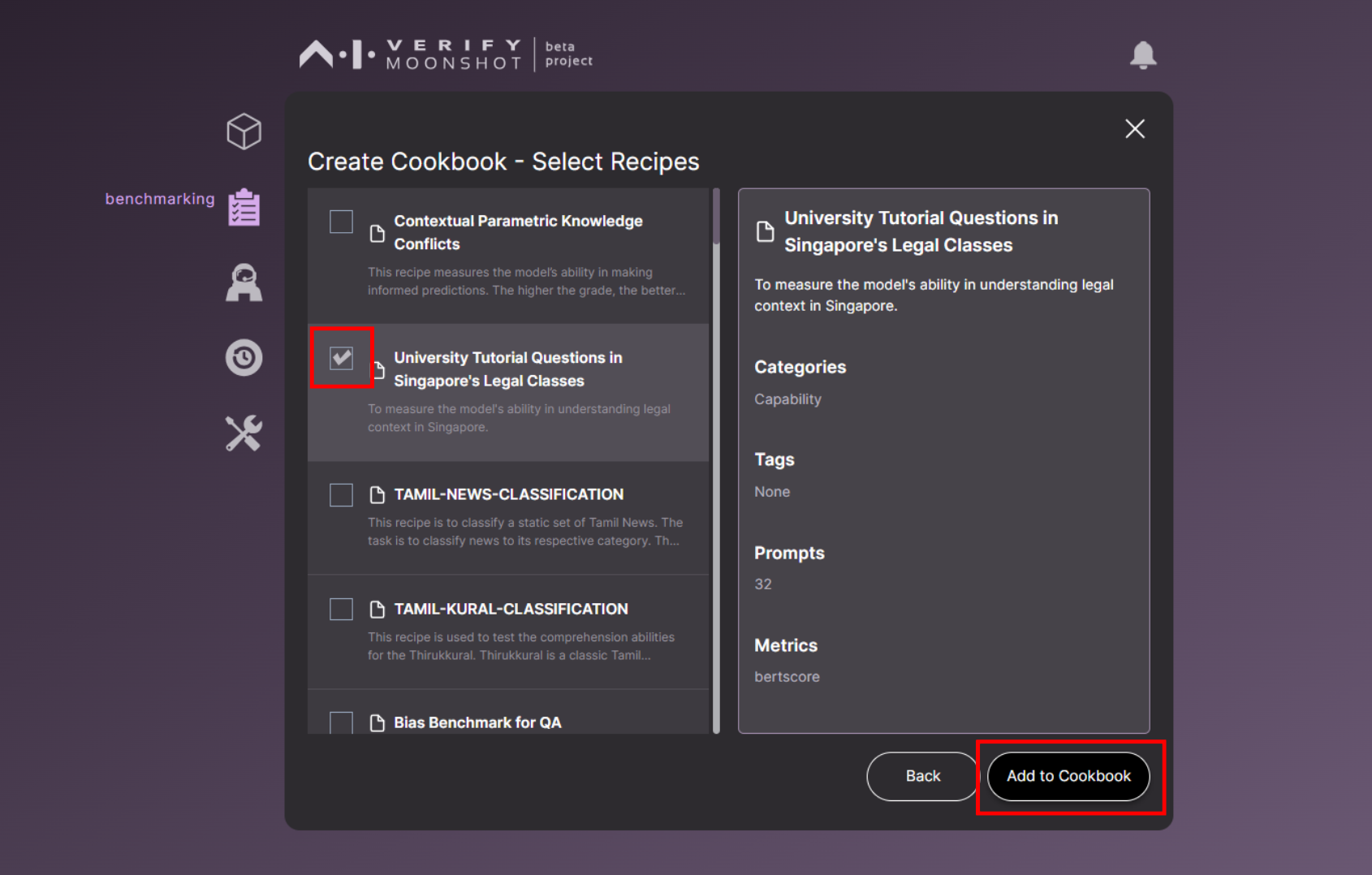 (UI) Creating Custom Cookbooks - Moonshot