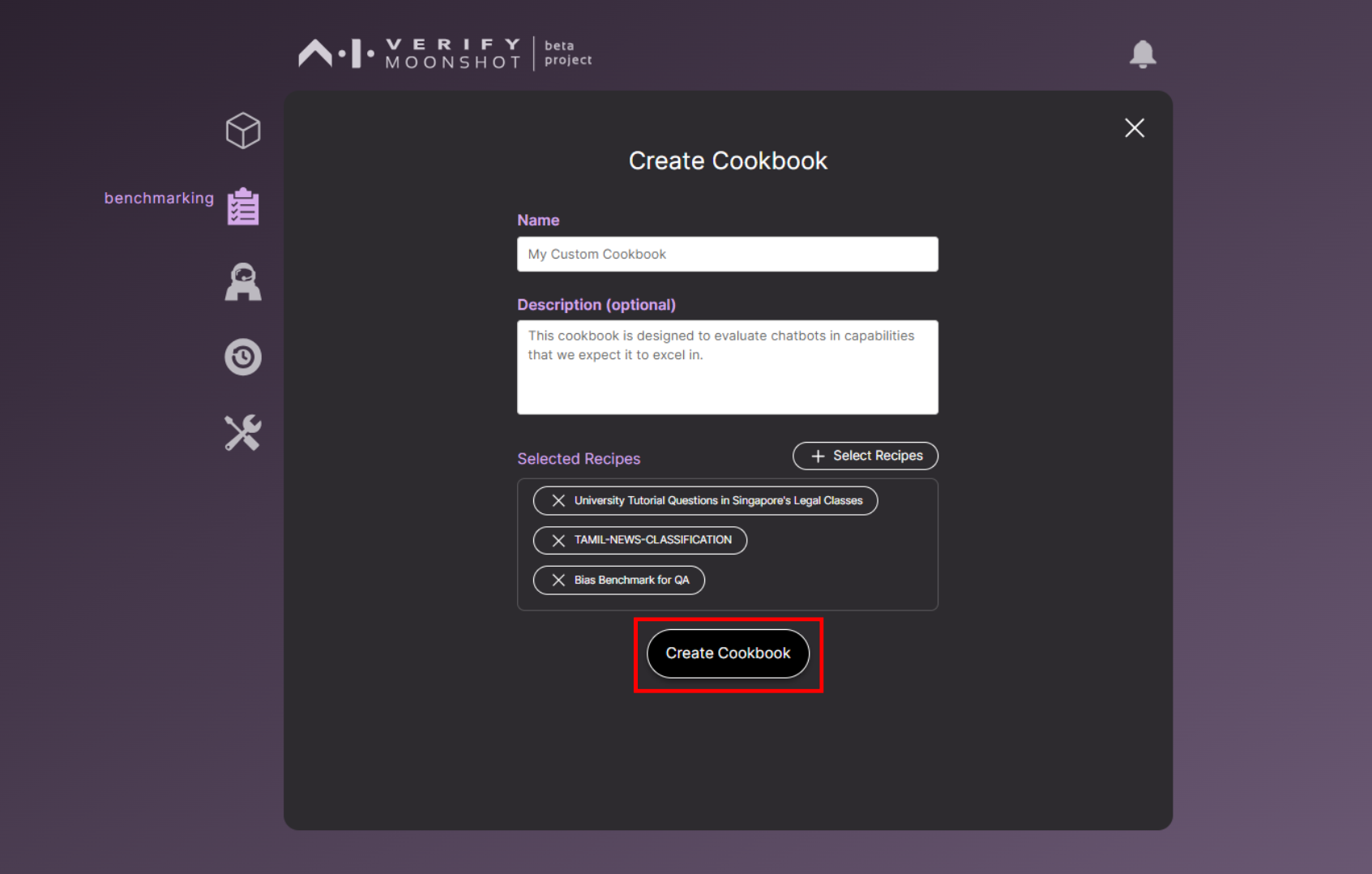 (UI) Creating Custom Cookbooks - Moonshot